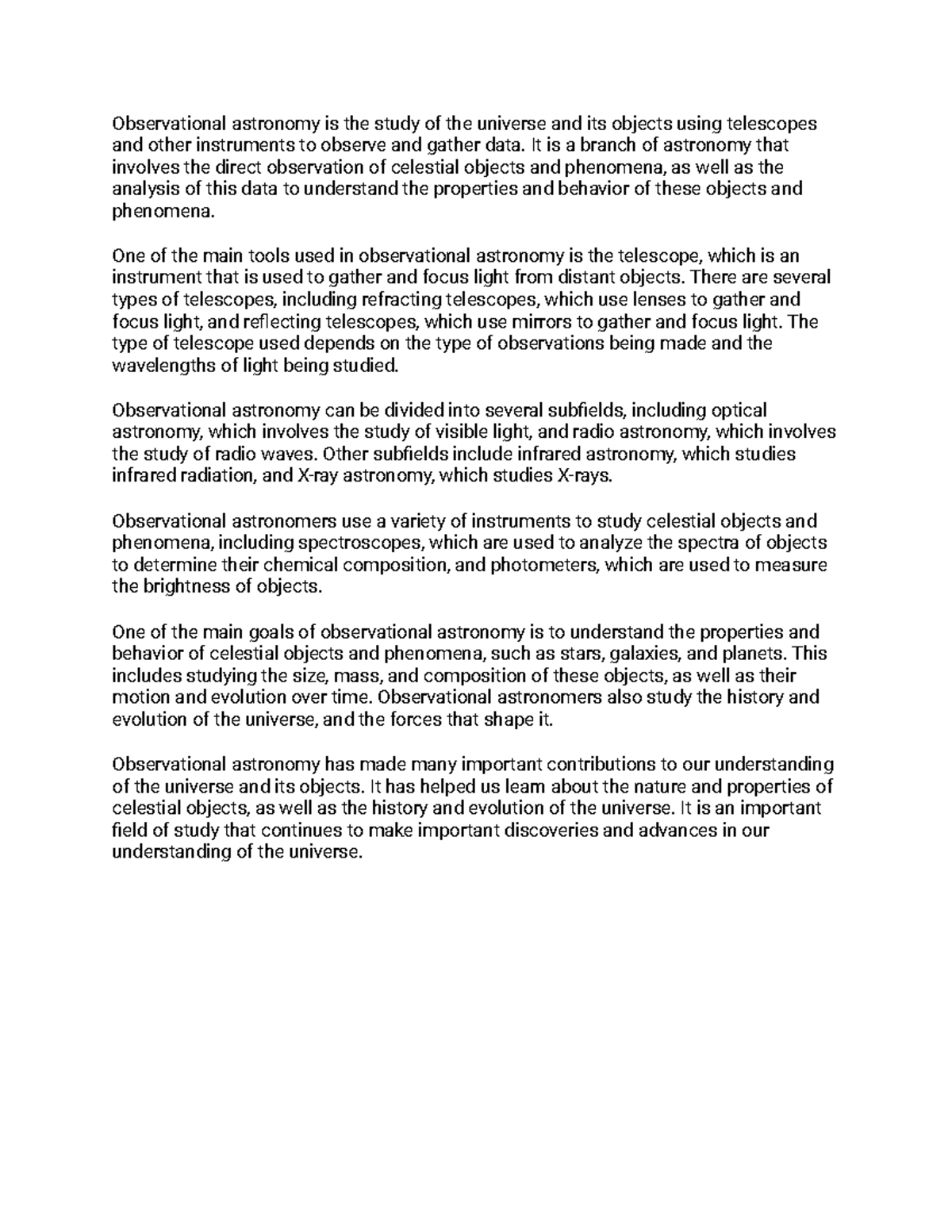 Intro to observational astronomy - Observational astronomy is the study ...