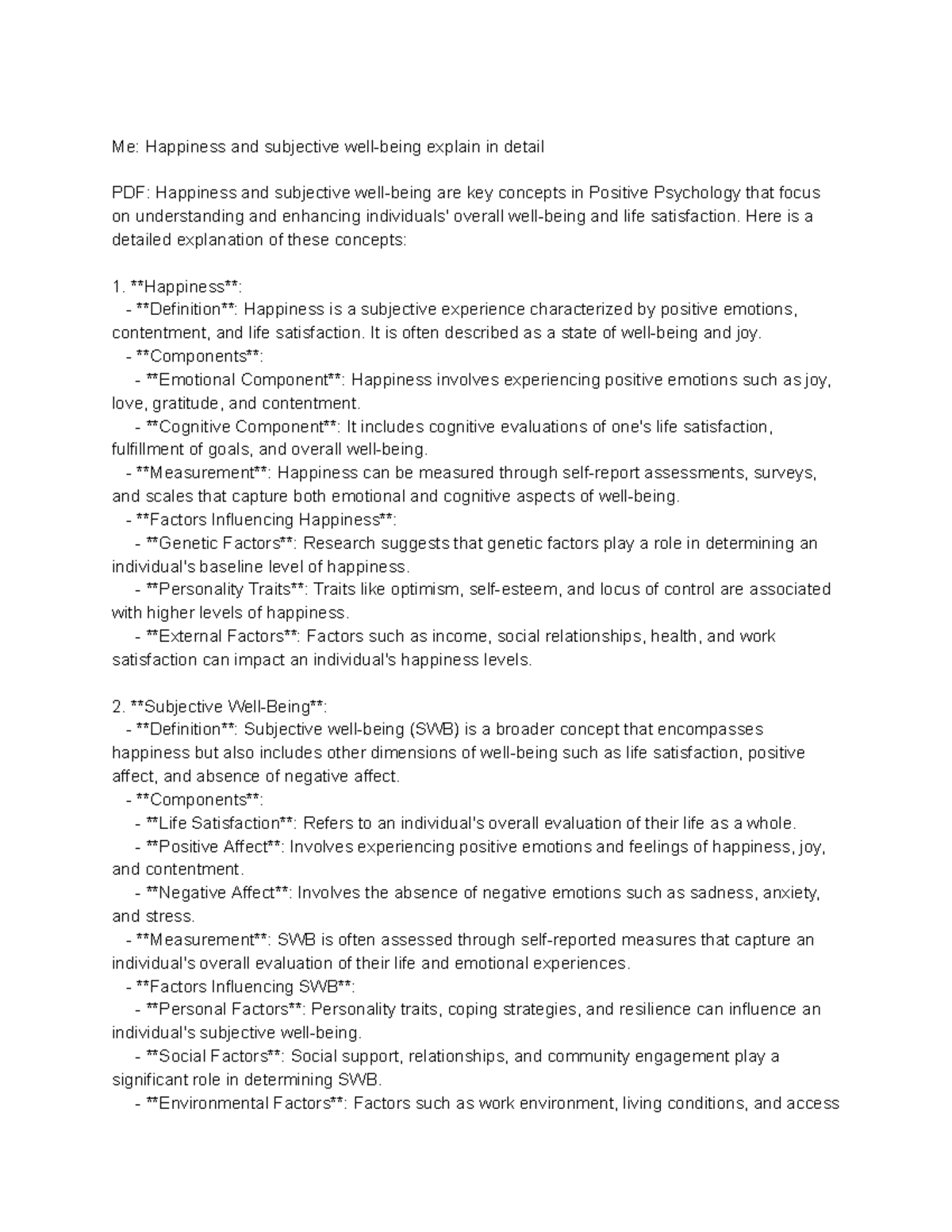 Positive psychology sem preparation - Me: Happiness and subjective well ...