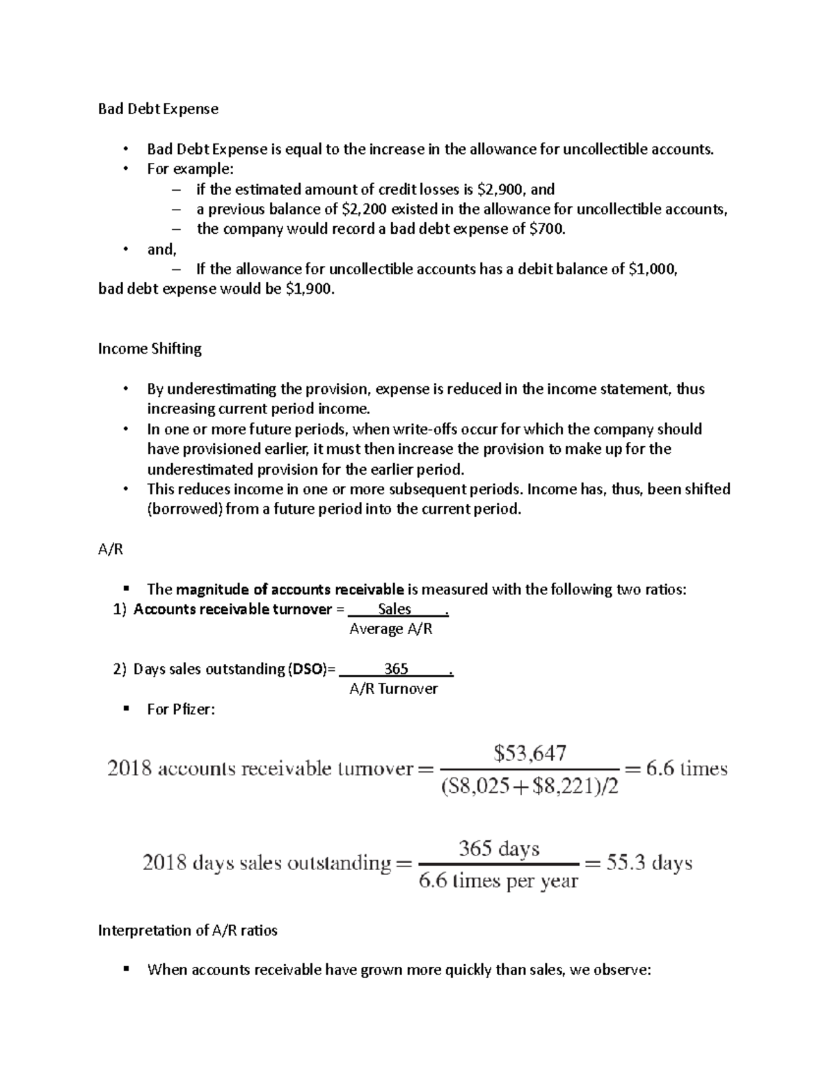 Bad Debt Expense - Lecture notes 14 - Bad Debt Expense Bad Debt Expense ...