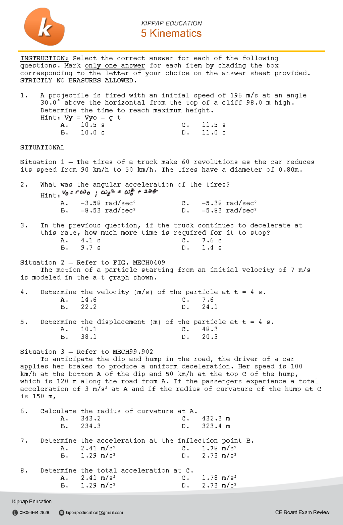 Kippap-Handout-SEC (05 Kinematics) - KIPPAP EDUCATION 5 Kinematics ...