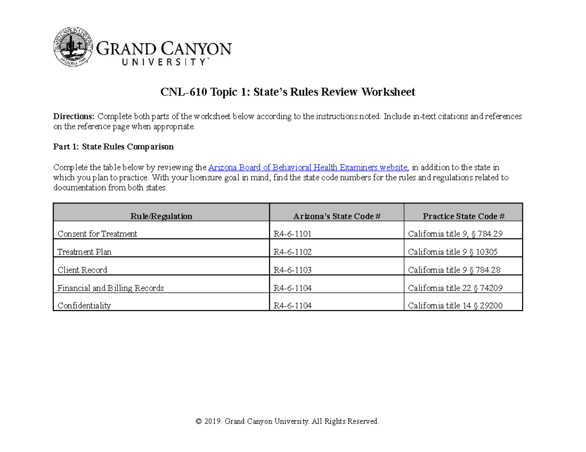 CNL-610-State rules codes - CNL-610 Topic 1: State’s Rules Review ...