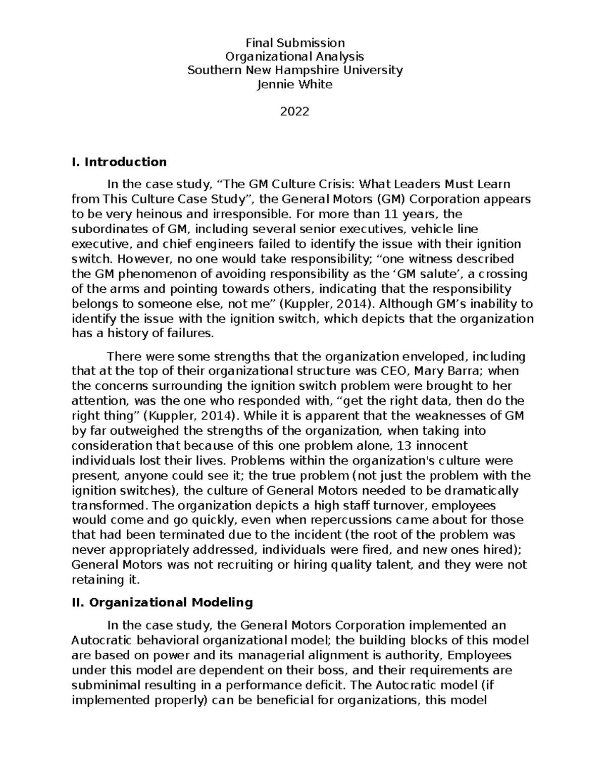 Final Project Submission Organizational Analysis - Organizational ...