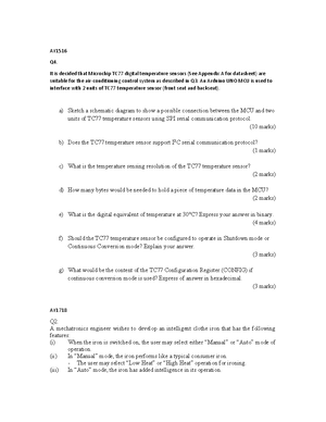 Past Year Exam Questions Revision 2023 - AY Q4. It is decided that ...