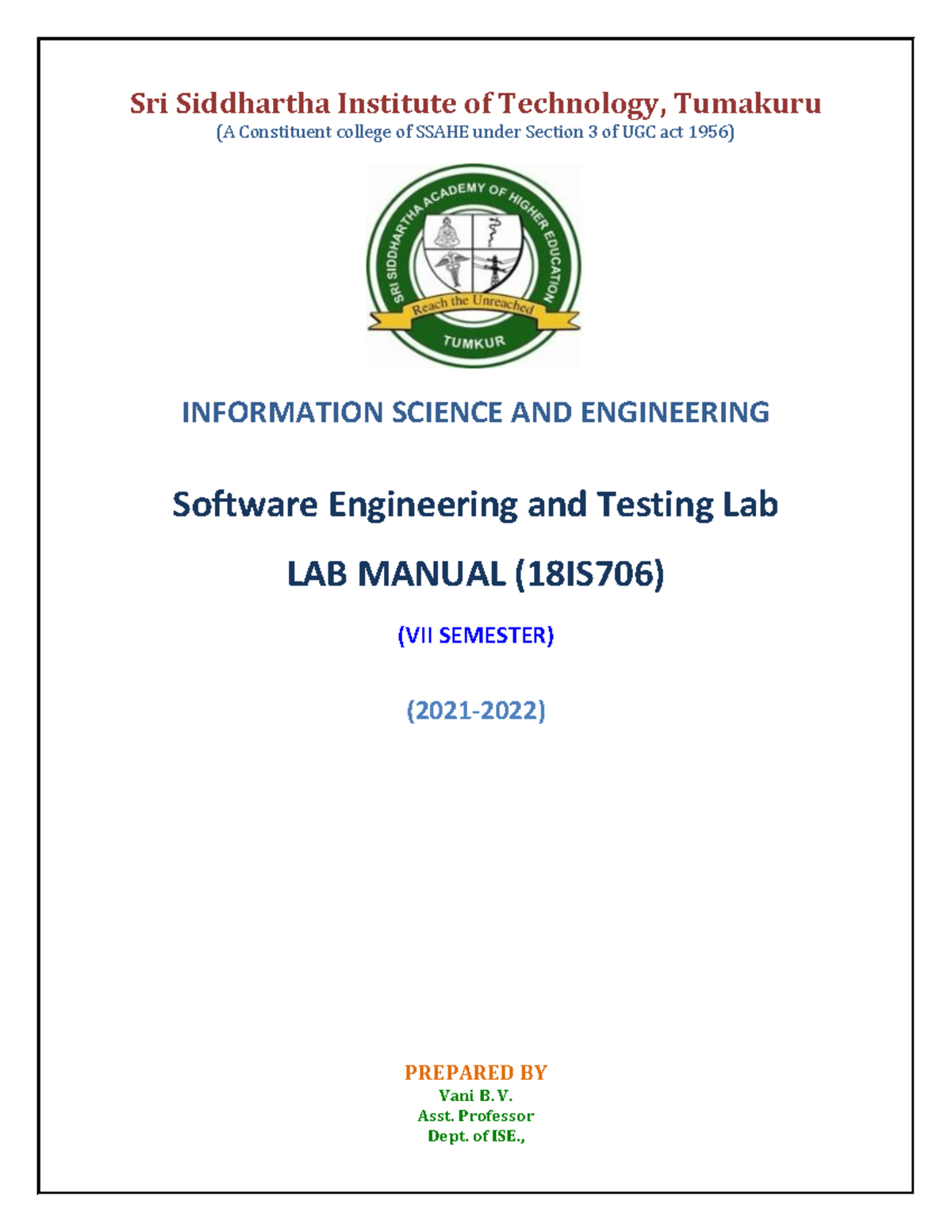 ST lab manual - it's a good document for study purpose - Sri Siddhartha Institute of Technology ...