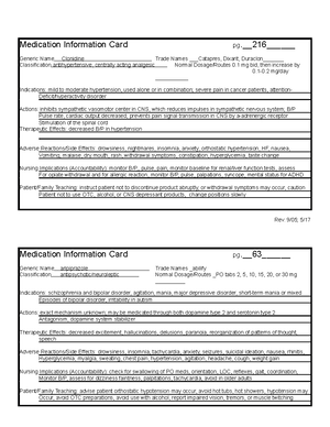 Med Card Week 1 - Med Cards - Medication Information Card pg.958 ...