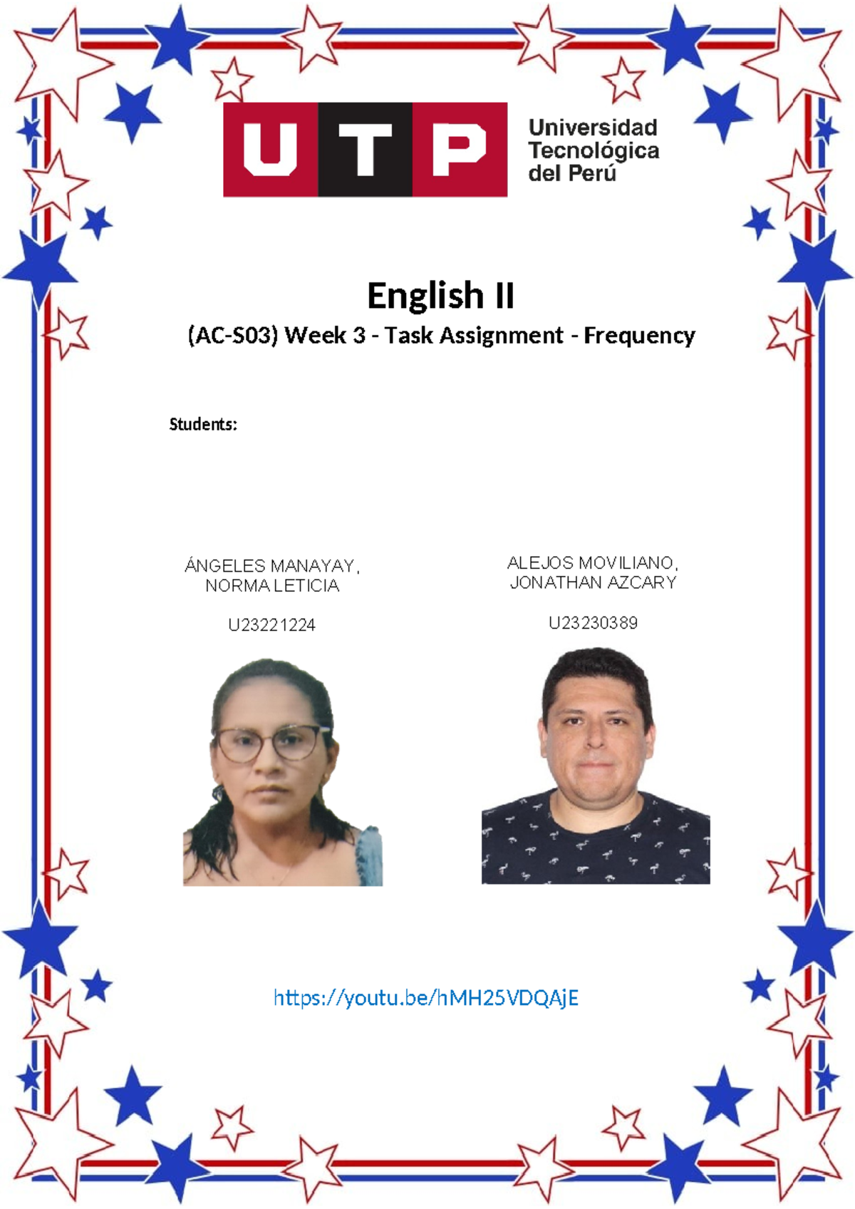 (AC-S03) Week 3 - Task Assignment - Frequency - Ingles - English II (AC-S03) Week 3 - Task - Studocu