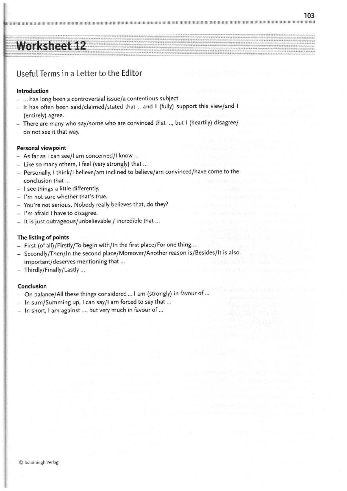 Letter to the editor useful phrases - 103 PUT UUTUU PUP UE UE UE Eee ...