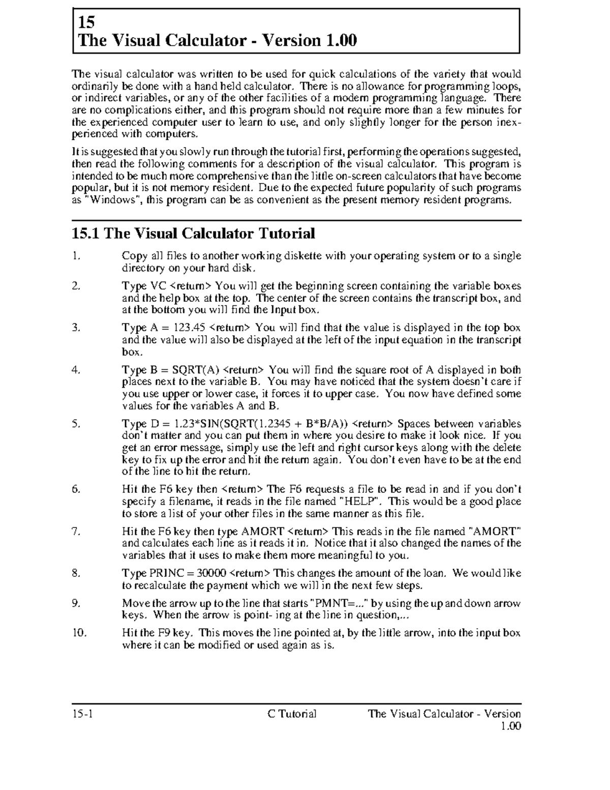 Advancements of C programming 7 - 15 The Visual Calculator - Version 1 ...