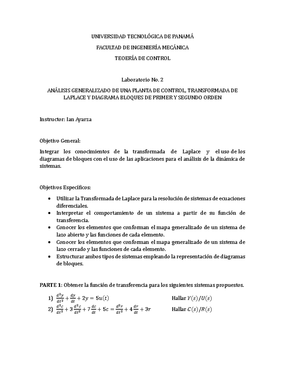 Guía No8 TDC - Lab práctico - UNIVERSIDAD TECNOLOGICA DE PANAMA FACULTAD DE INGENIERIA MECANICA ...