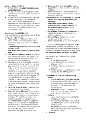 Module 2 - Notes in Business Ethics - THE CORE PRINCIPLE UNDERLYING ...