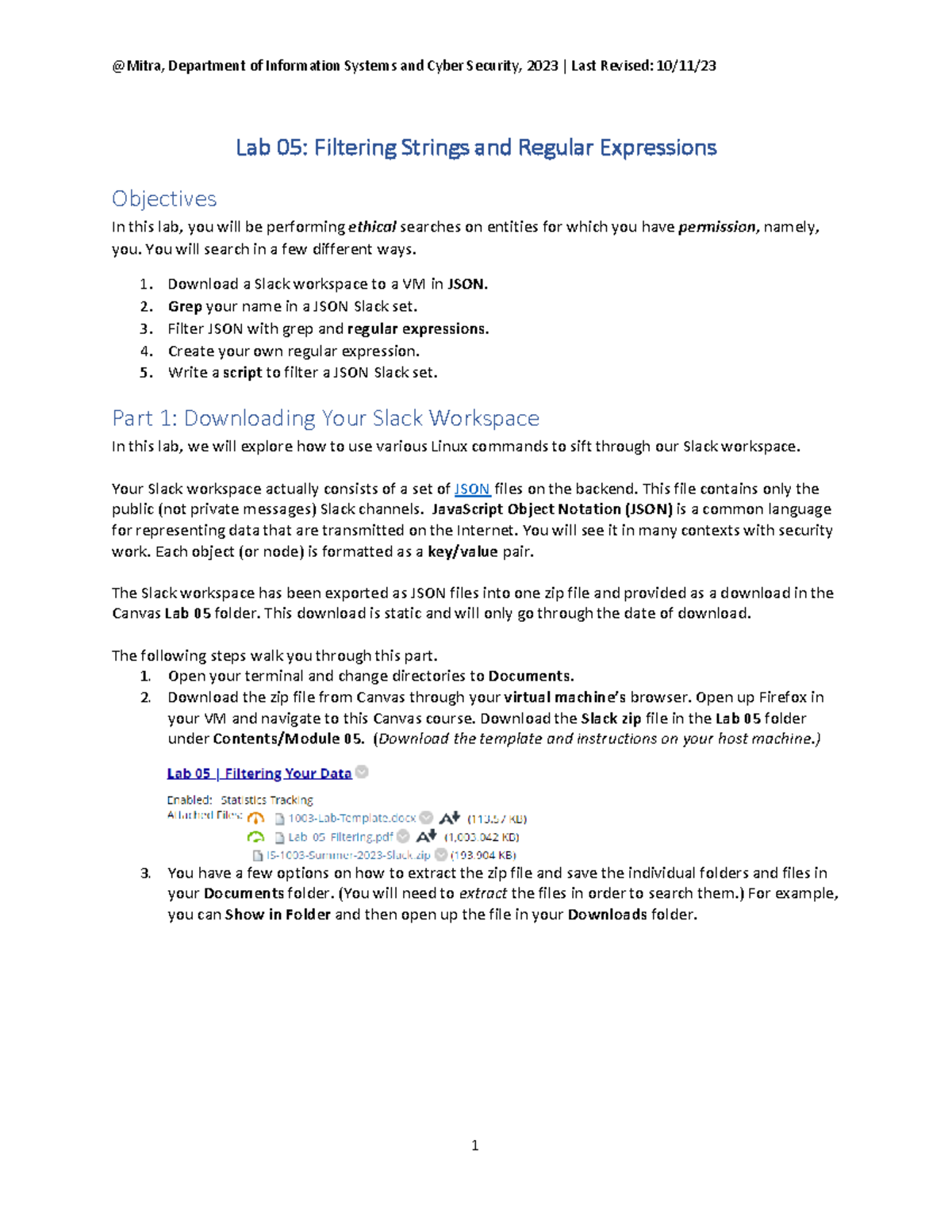 Lab 05 Filtering - 122112 - Lab 0 5 : Filtering Strings and Regular Expressions Objectives In ...