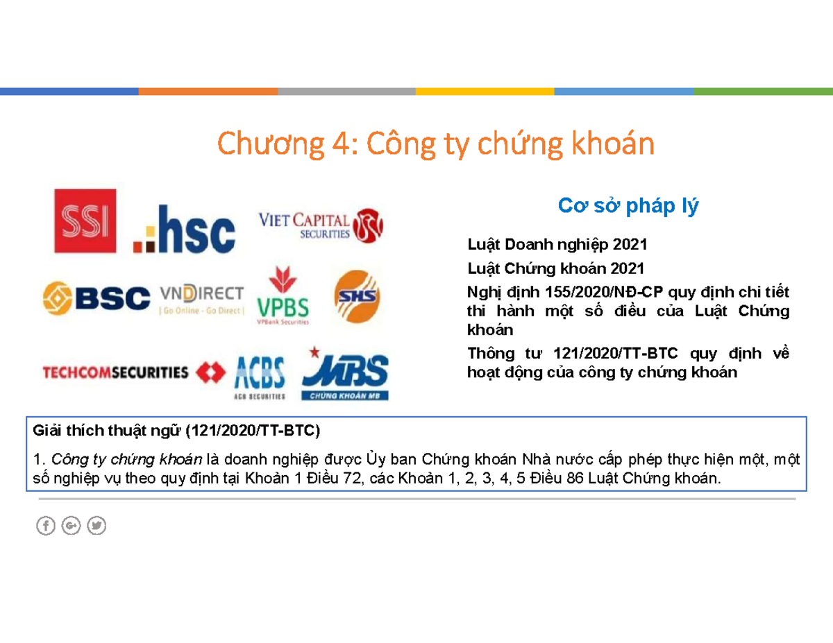 Chương 5 CTCK - cfhm - Cơ sở pháp lý Luật Doanh nghiệp 2021 Luật Chứng ...