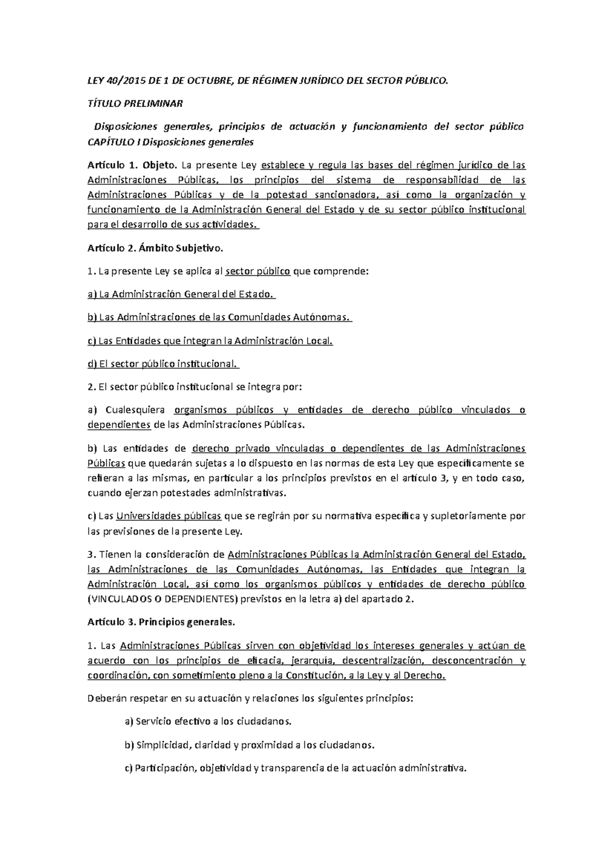 LEY 40 - LEY 40/2015 DE 1 DE OCTUBRE, DE RÉGIMEN JURÍDICO DEL SECTOR ...