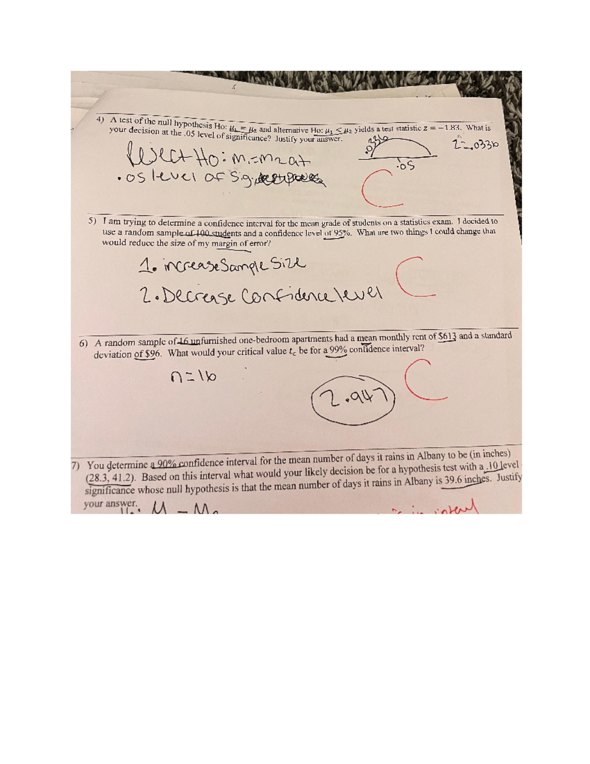 HO:HA - Ho:ha - 4) A test of the null hypothesj S H your decision at ...