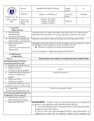 Filipino-7 Q3 LAS Week4 - Filipino Sanayang Papel Ikatlong Markahan-Linggo- Naisusulat ang ...