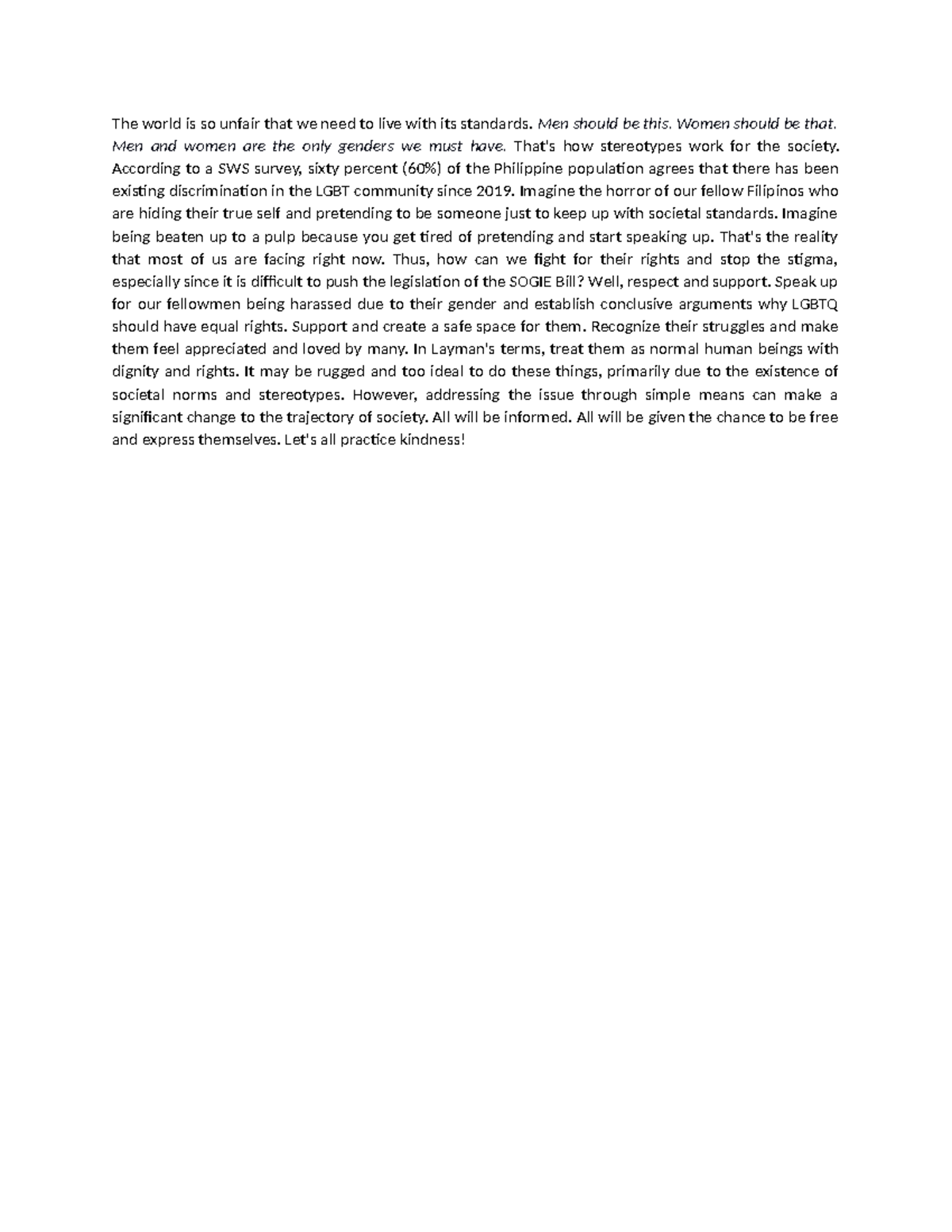 LGBT - Anti-Discrimination - The world is so unfair that we need to ...