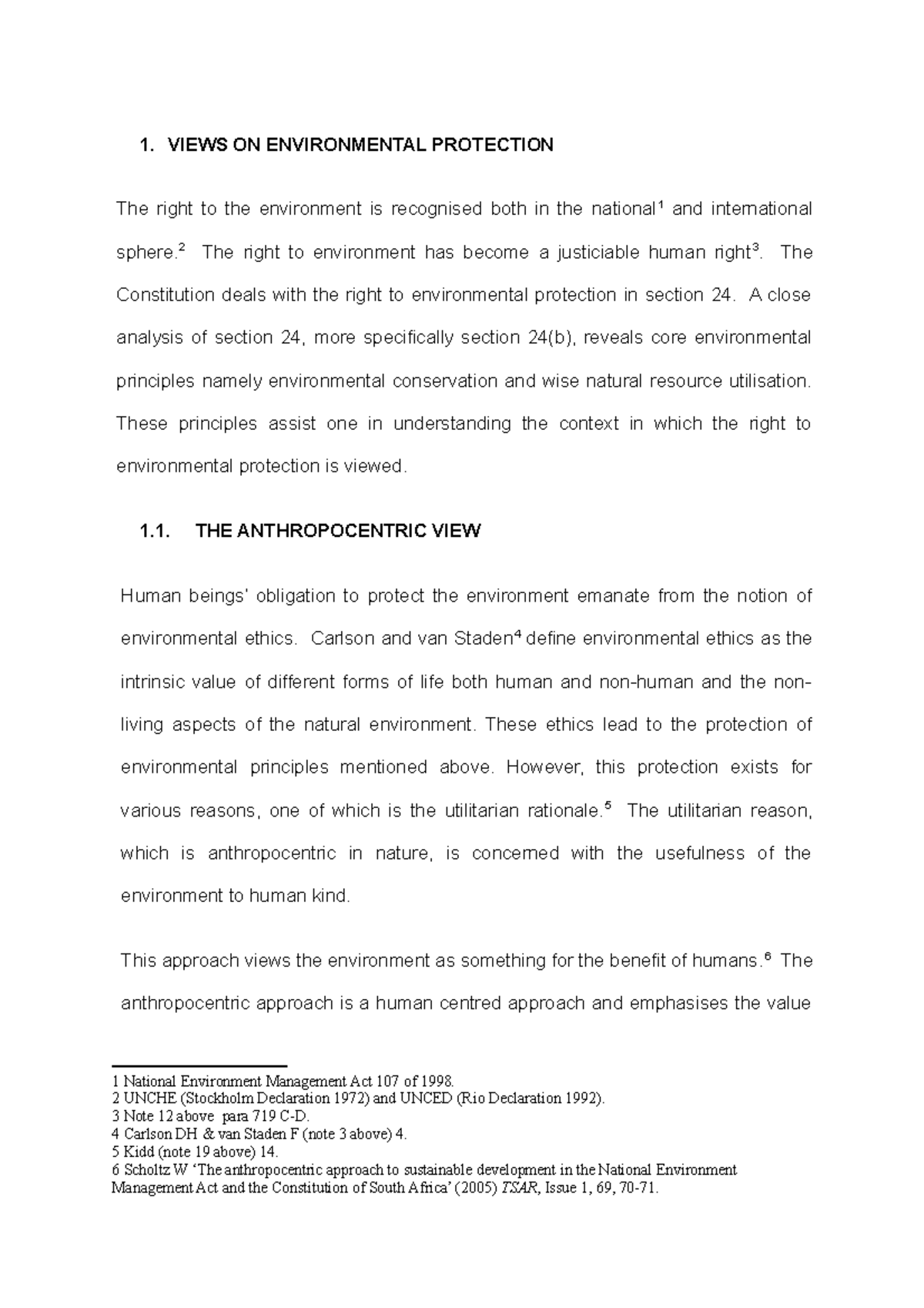 Views ON Environmental Protection -Lecture 1 - 1. VIEWS ON ...