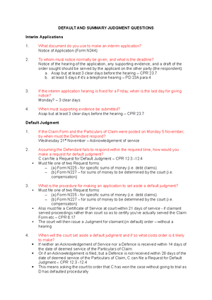 Forms List - CPR = civil procedure rules Claim Form (Form N1 ...