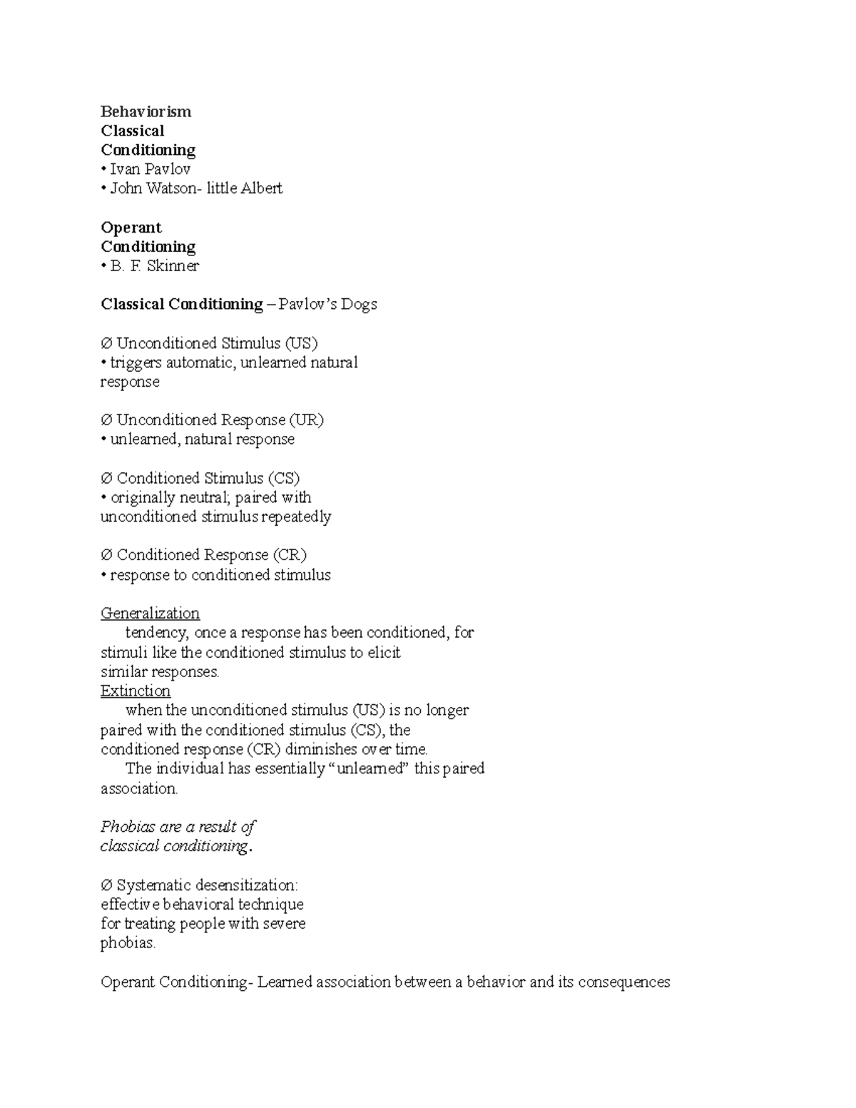 Behaviorism - Behavior - Behaviorism Classical Conditioning Ivan Pavlov ...