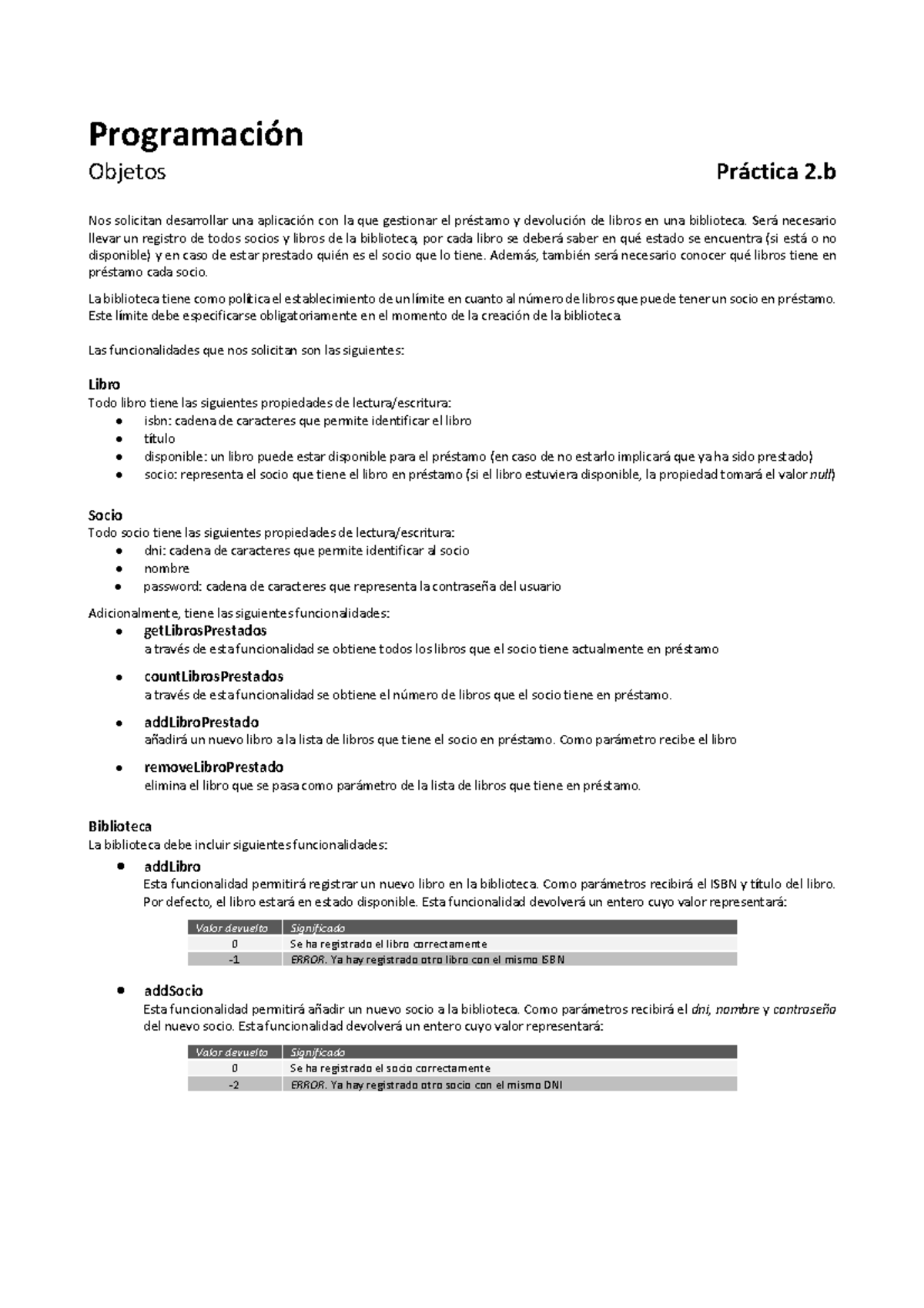 Practica 2b de java con javi de recuperacion - Programación Objetos ...