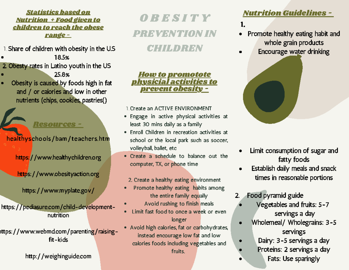 Final Brochure - Assignment - Statistics based on Nutrition + Food ...
