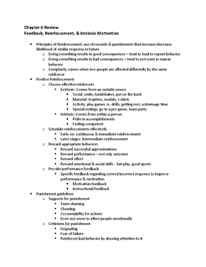 Chapter 2 Review - Chapter 2 Review Personality and sport o Positive ...