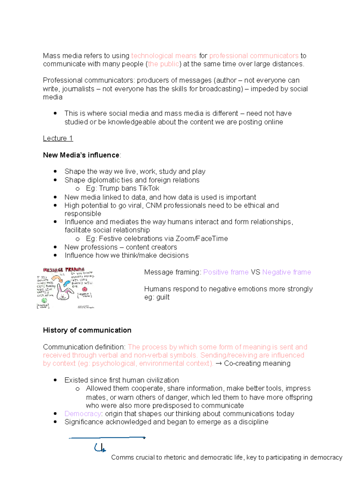 NM1101E module notes - Mass media refers to using technological means ...