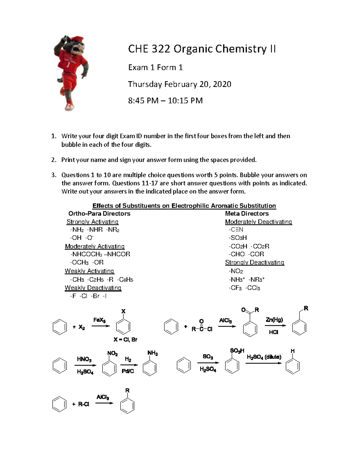 2020 all exams combined - 1. Write your four digit Exam ID number in ...
