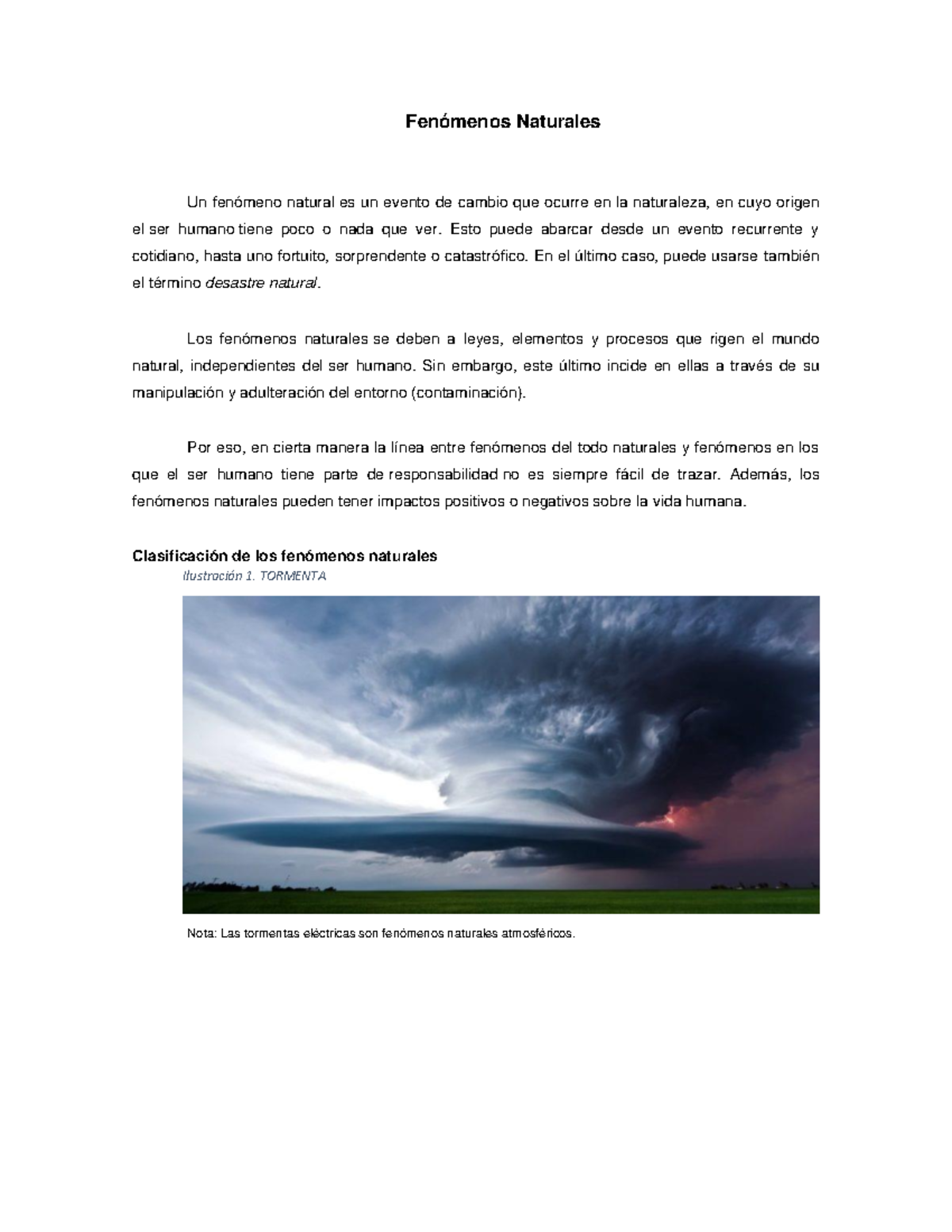 Fenómenos Naturales - Fenómenos Naturales Un fenómeno natural es un ...