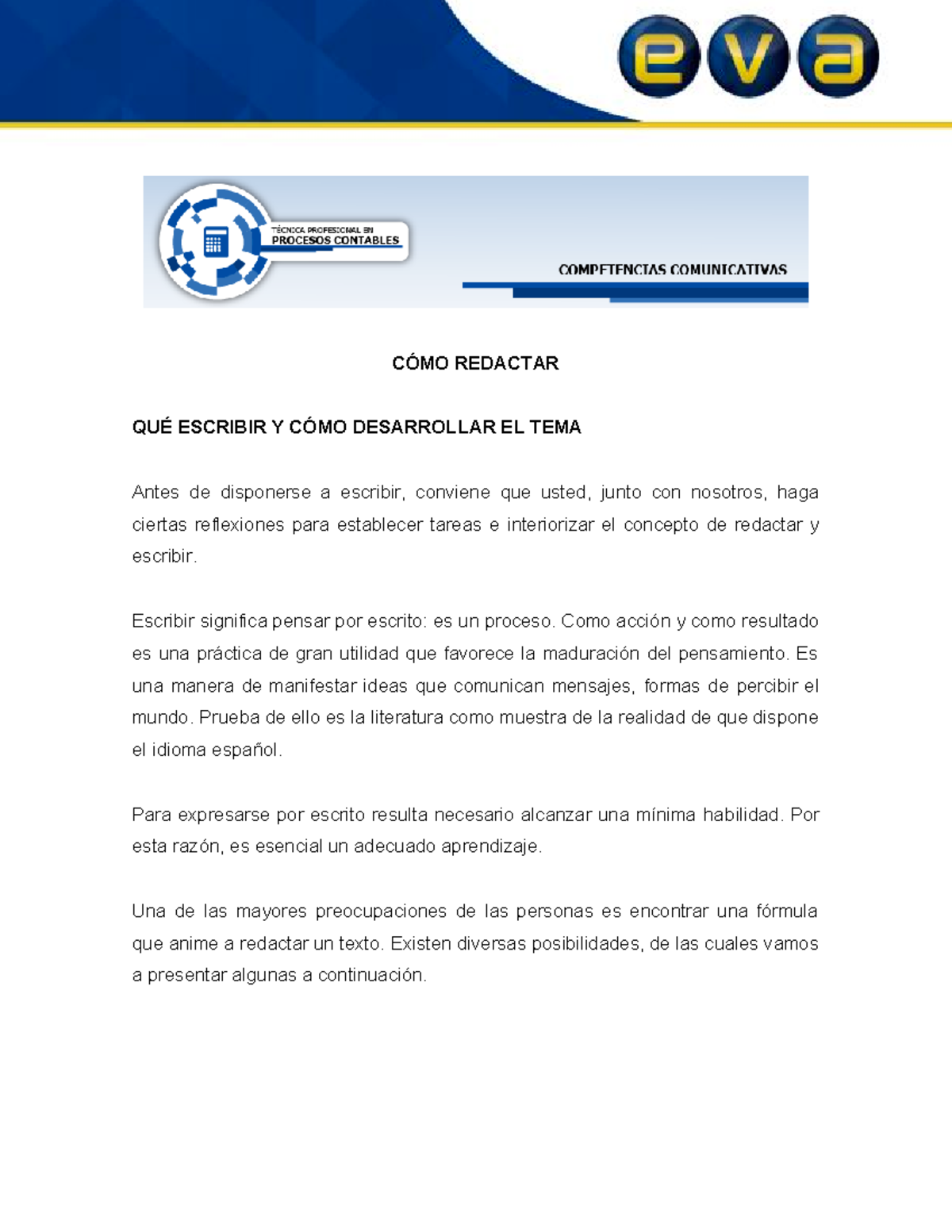 Proceso de comunicación - CÓMO REDACTAR QUÉ ESCRIBIR Y CÓMO DESARROLLAR ...
