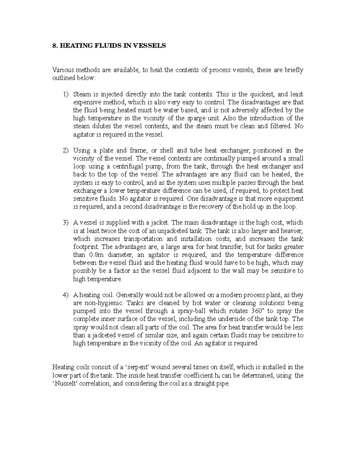 SECT 7 - Example questions - HEATING FLUIDS IN VESSELS Various methods ...