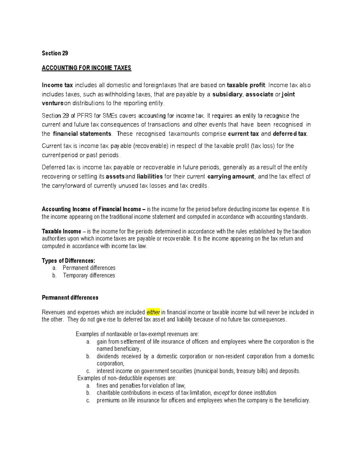 Accounting-for-Income-Tax - Section 29 ACCOUNTING FOR INCOME TAXES ...