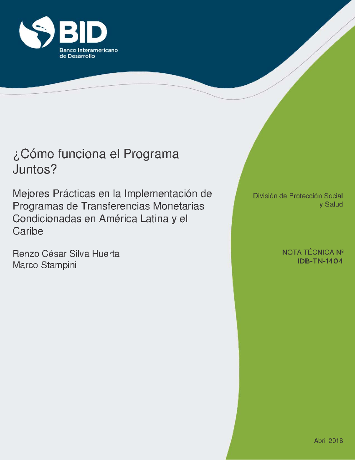 Cómo funciona el Programa Juntos Mejores prácticas en la implementación ...
