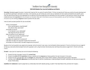 ENG 349 Module One Journal Guidelines and Rubric - In this module, you ...