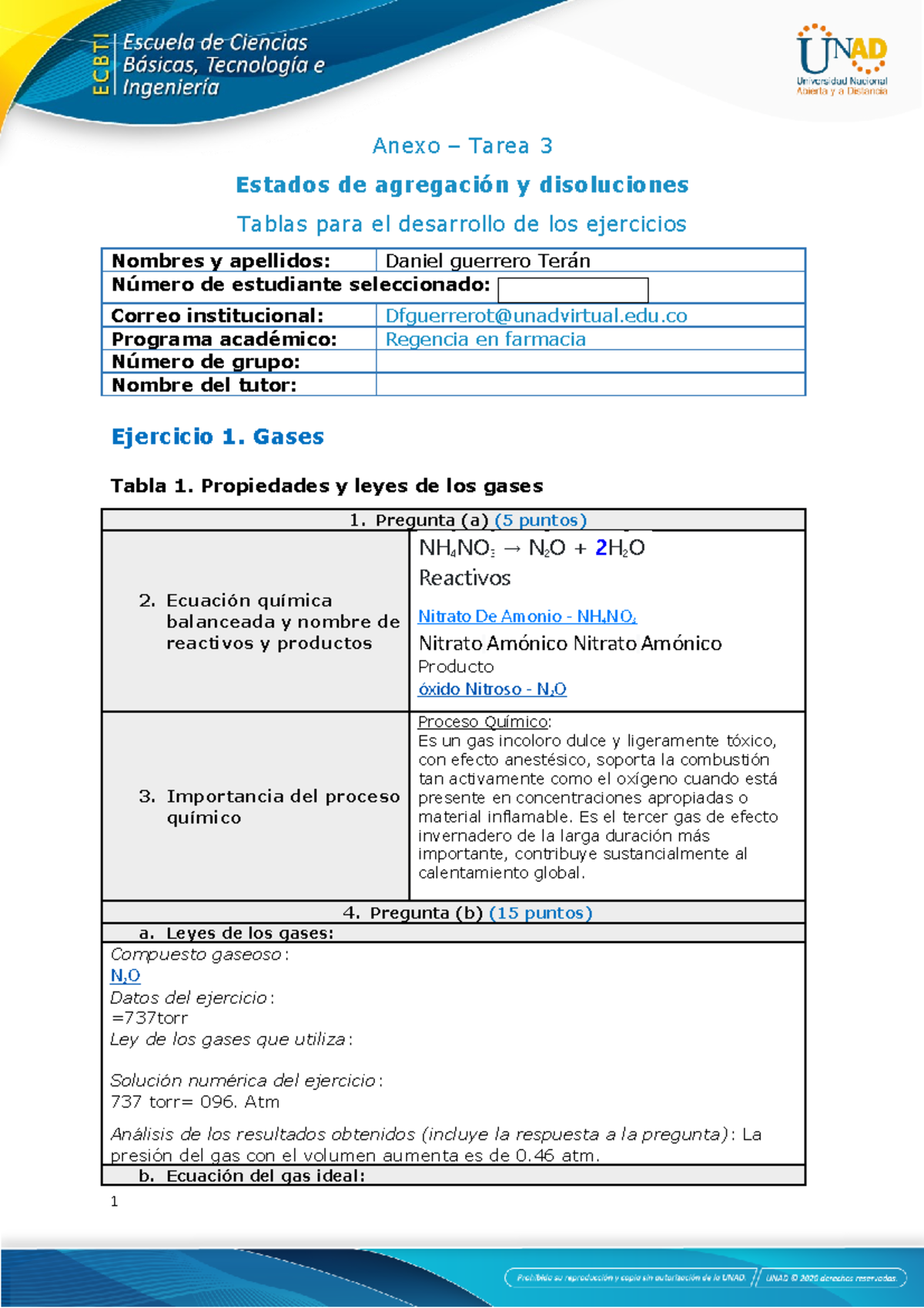 Anexo - Tarea 3 - Anexo – Tarea 3 Estados de agregación y disoluciones Tablas para el desarrollo ...