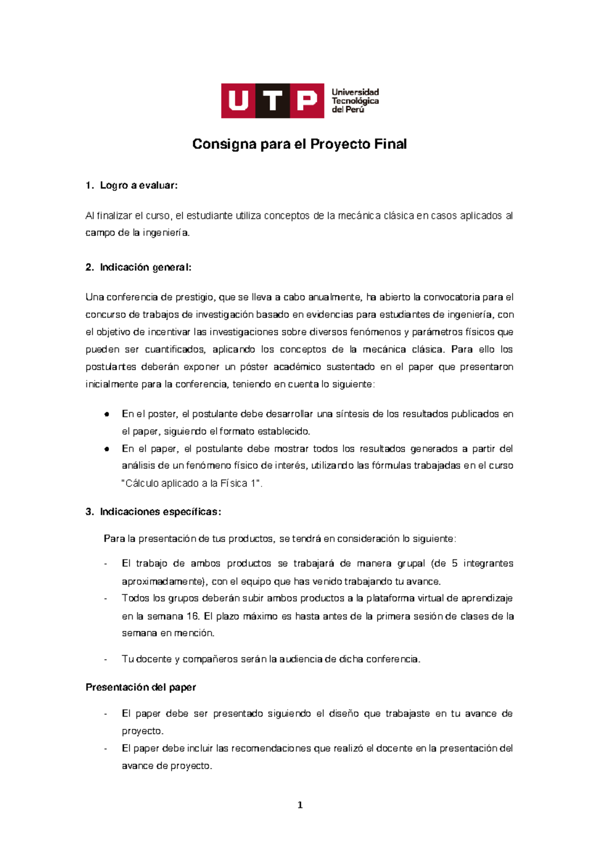 Consigna+de+PRO - Iei - 1 Consigna para el Proyecto Final Logro a evaluar: Al finalizar el curso ...