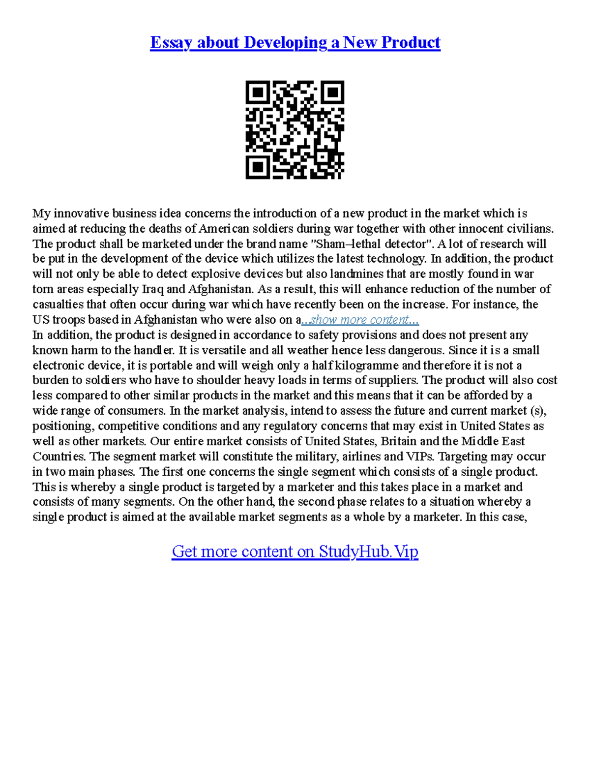 New Product Development Essay - Essay about Developing a New Product My ...