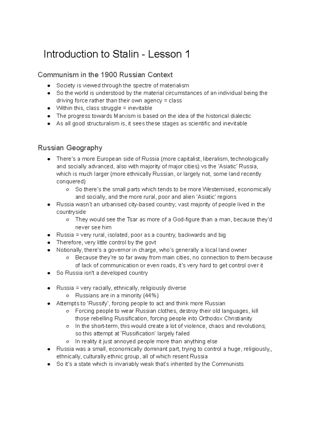 Stalin's Russia - Mr Stuter History - Introduction to Stalin - Lesson 1 ...