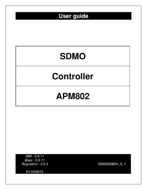 APM802 Regulation Module - Manuel d'Utilisation Niveau Utilisateur User ...