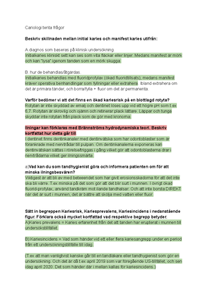 kariologitentor - Sammanställning av gamla kariologitentor Egna ...
