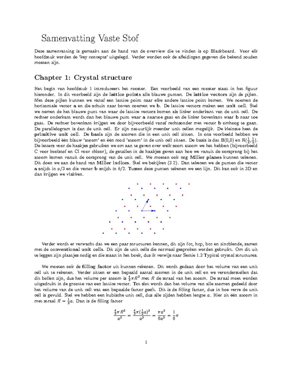 Samenvatting Vaste Stof Fysica - Samenvatting Vaste Stof Deze ...