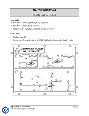 1 VLBD 2022 LAB3 - Thí nghiệm VLBD - CÁC MẠCH ỨNG DỤNG CỦA DIODE MỤC TIÊU: Nắm được cách sử dụng ...