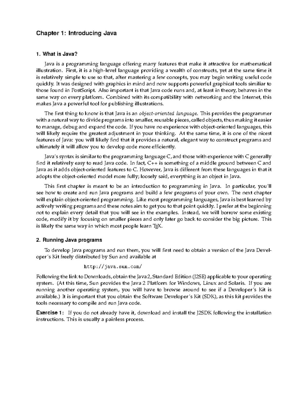 Java chap1 Lecture Note 1 Chapter 1 Introducing Java 1 What Is