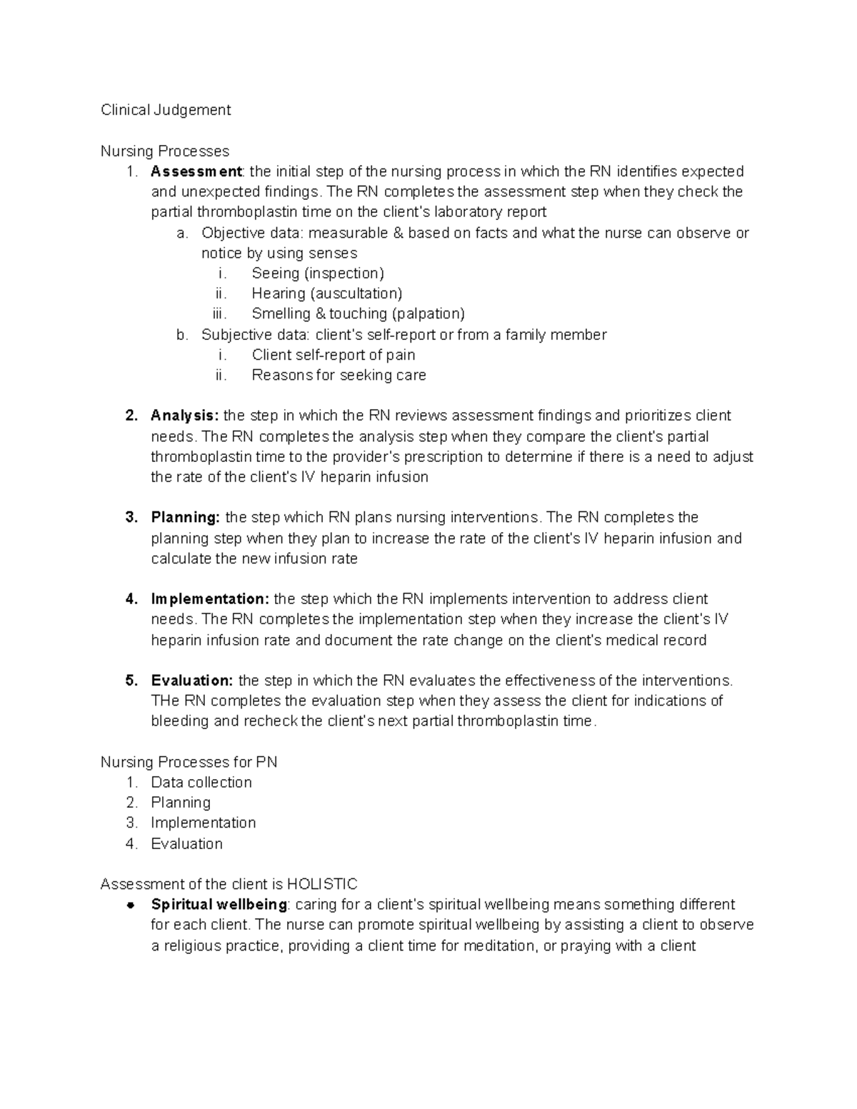 Clinical Judgement - lecture notes - Clinical Judgement Nursing ...