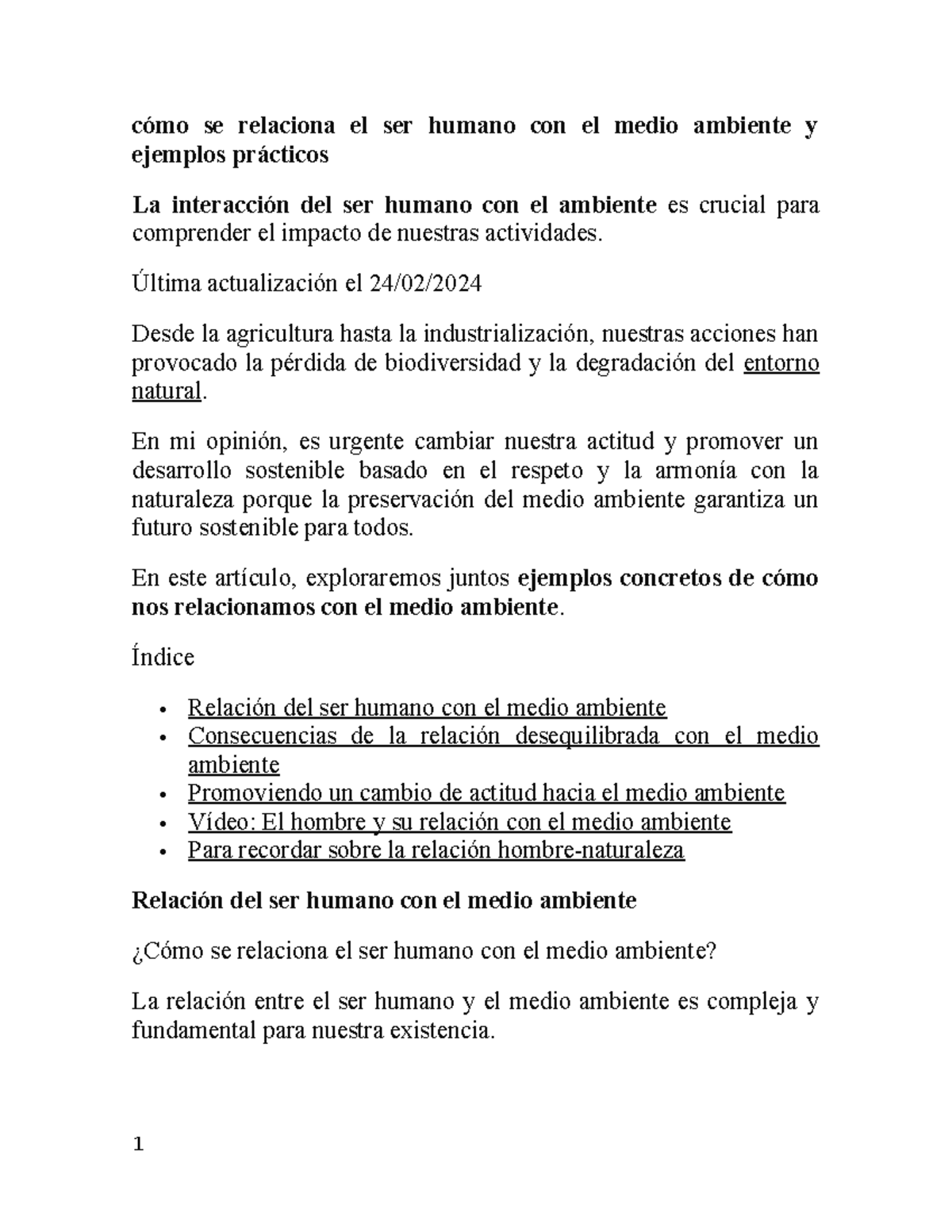 Cómo se relaciona el ser humano con el medio ambiente y ejemplos ...