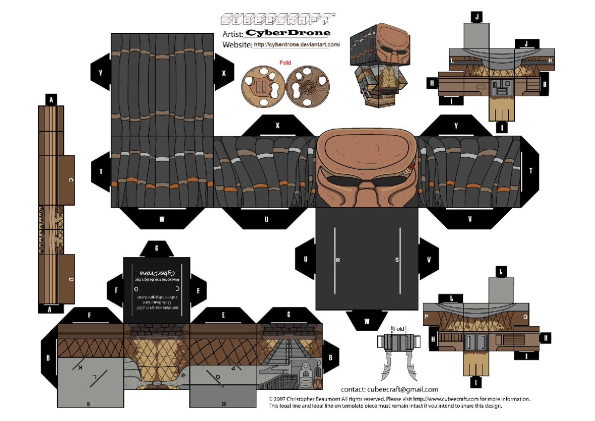 City predator masked paper toy paper craft - J Artist: CyberDrone ...