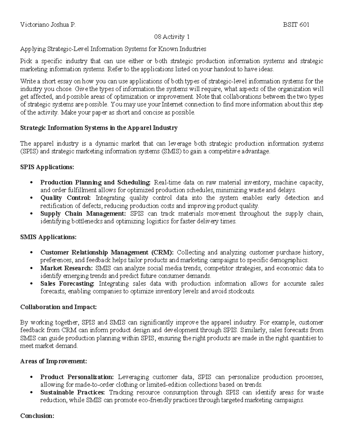 Victoriano Joshua P 08 Activity 1 - Victoriano Joshua P. BSIT 601 08 ...
