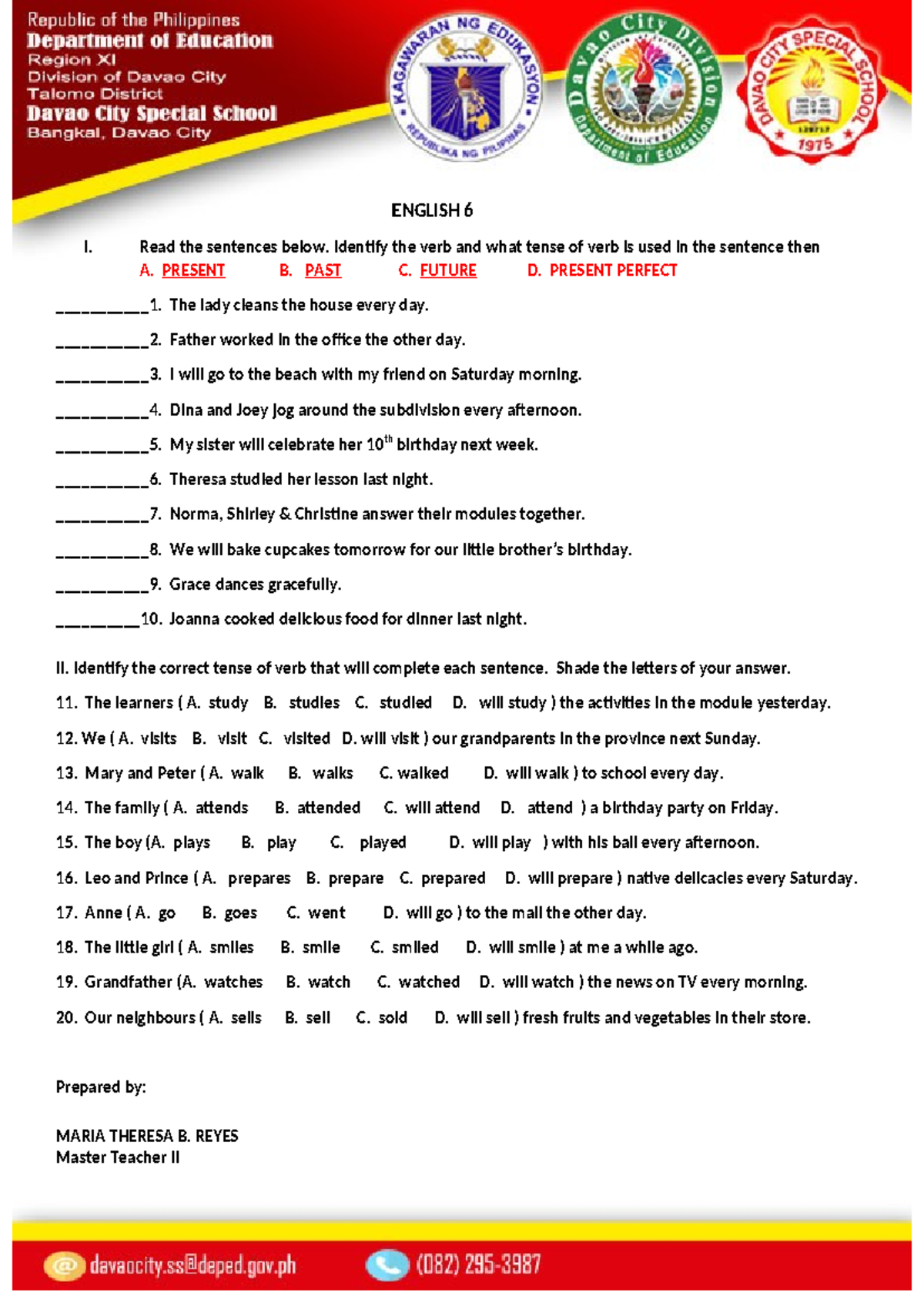 English 6 - This material is for review purposes only - ENGLISH 6 I ...