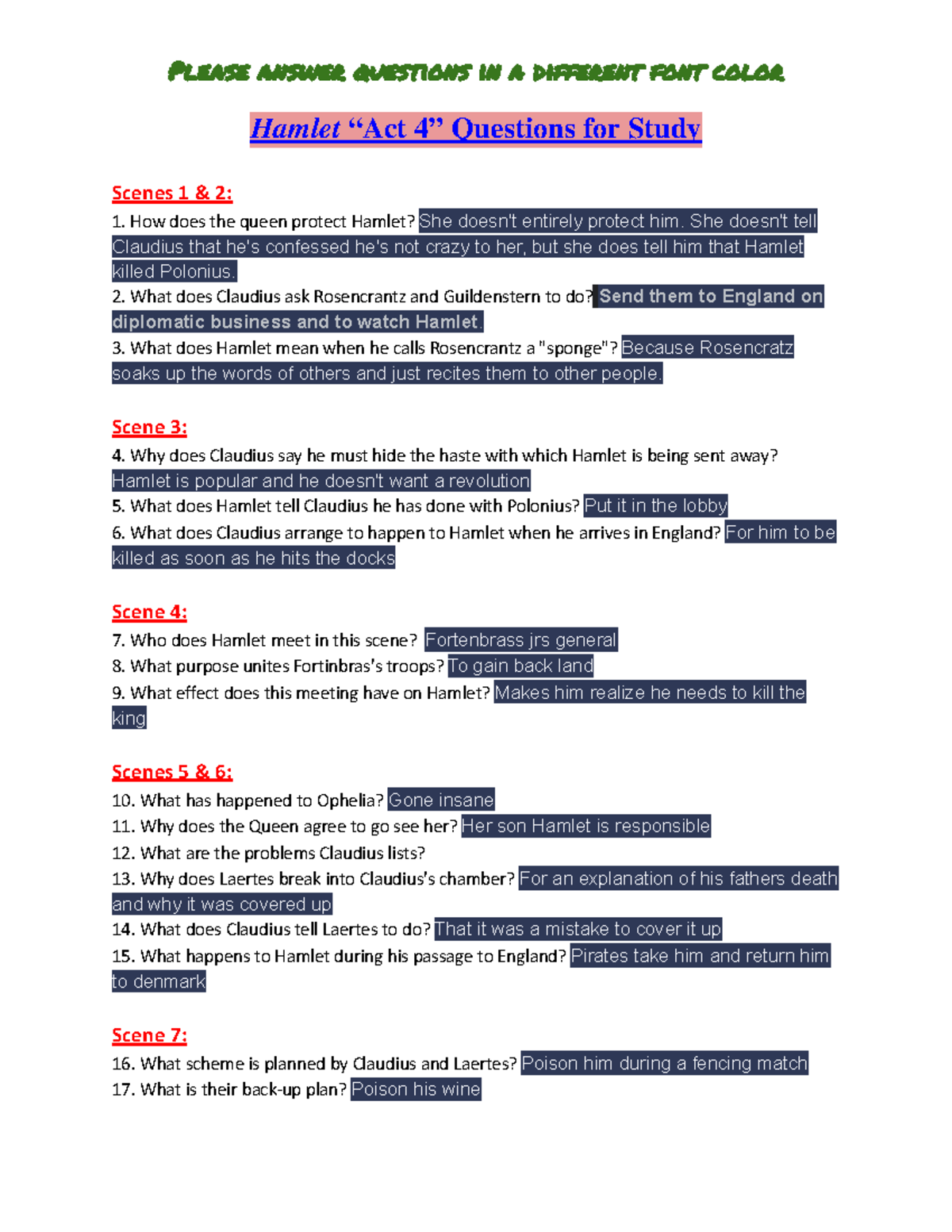 Copy of Hamlet Act 4 SG.docx - Google Docs - Please answer questions in ...