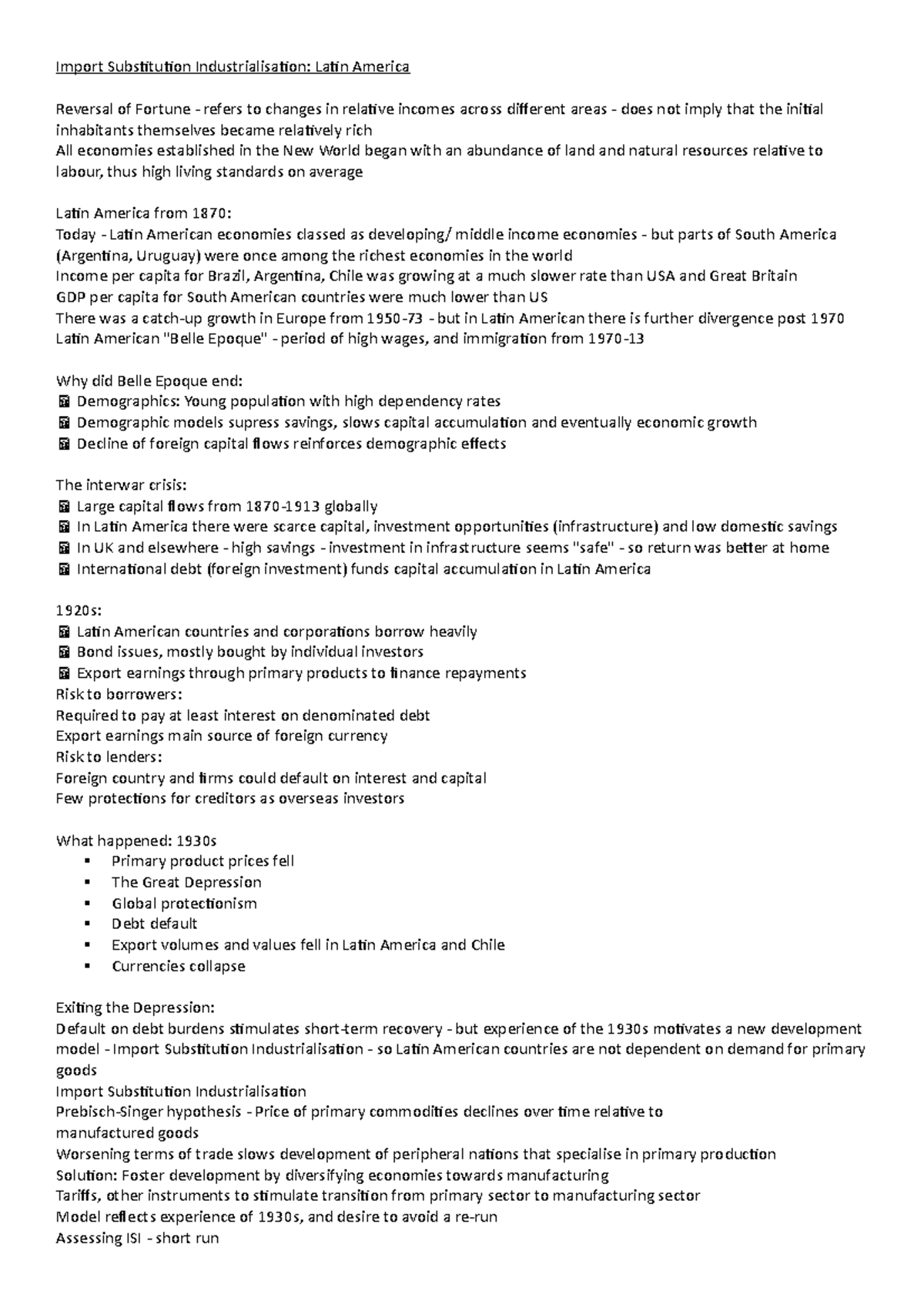 Topic 13 - Lecture and class notes - Import Substitution ...
